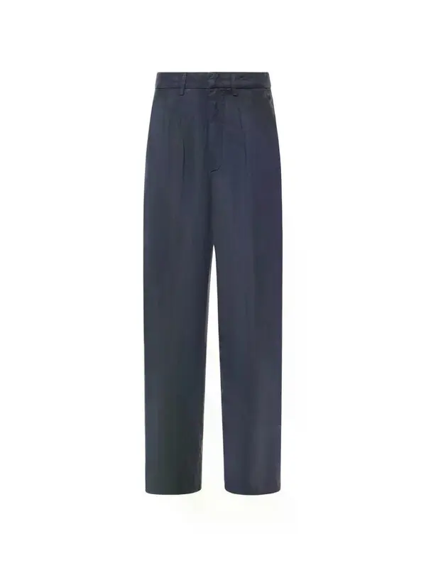 DONDUP Pleated Satin-finish Trousers - Blue