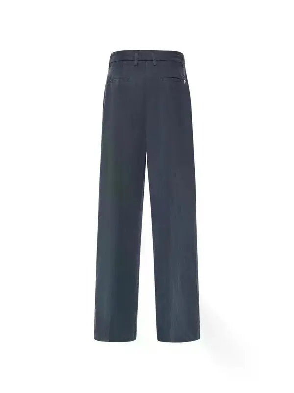DONDUP Pleated Satin-finish Trousers - Blue