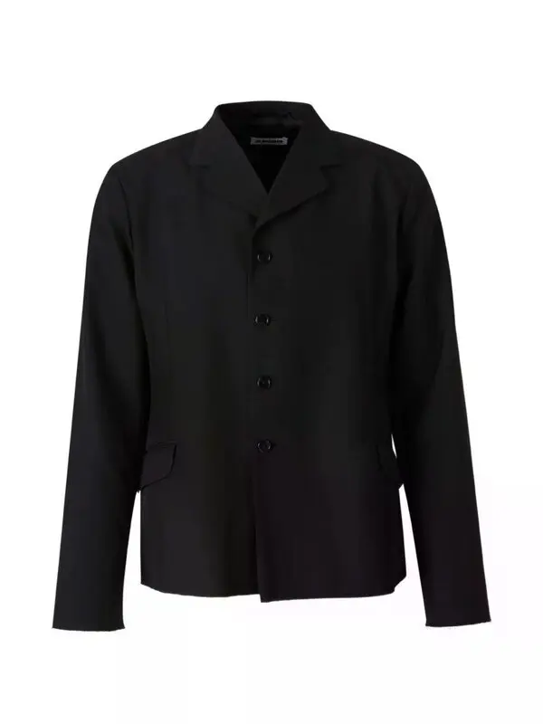 JIL SANDER Raw-edge Notched-lapels Jacket - Black