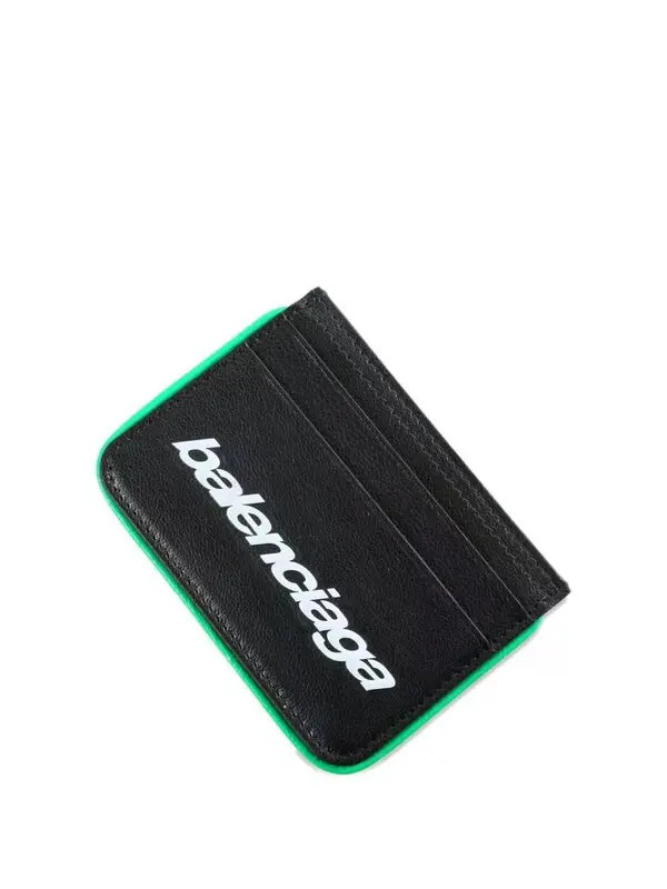 Balenciaga Biker Logo-print Card Holder - Black