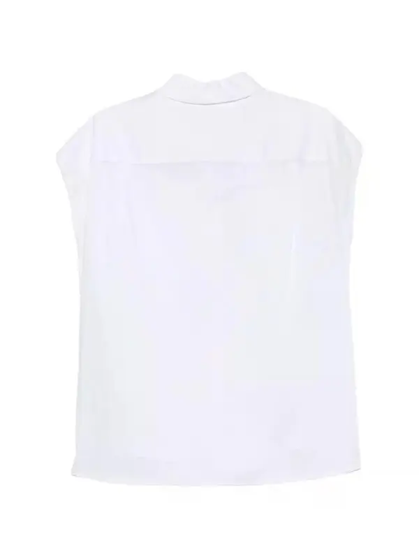 SEMICOUTURE Lottie Chest-pocket Sleeveless Shirt - White