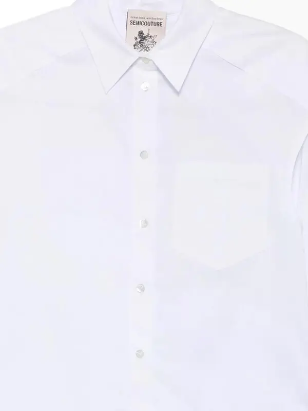 SEMICOUTURE Lottie Chest-pocket Sleeveless Shirt - White