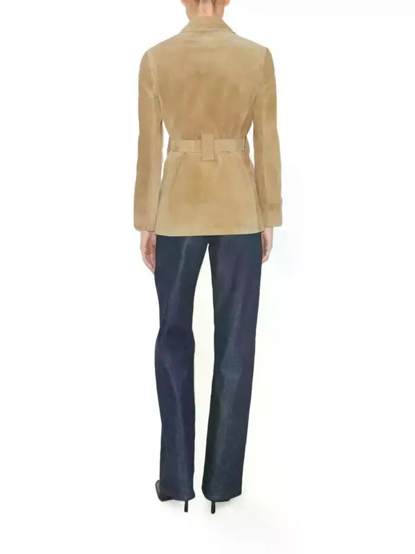 Tory Burch Belted Suede Jacket - Brown