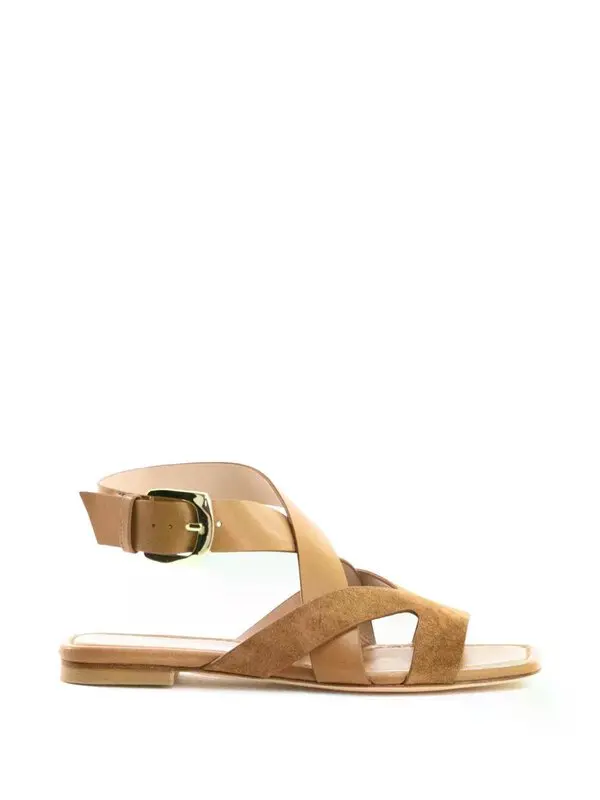STUART WEITZMAN Buckled Crossover Sandals