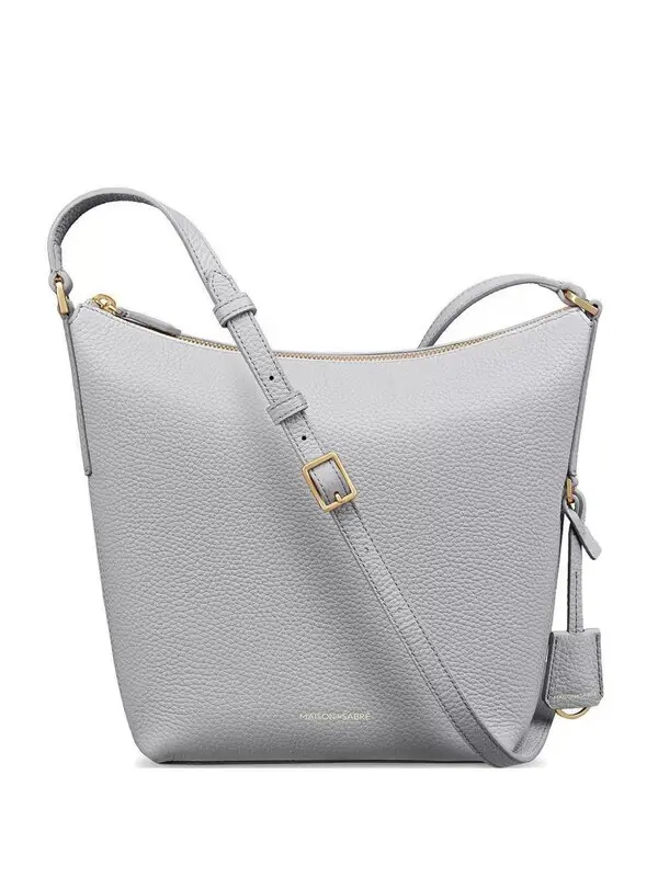 MAISON DE SABRE Trapezoid Leather Shoulder Bag - Grey