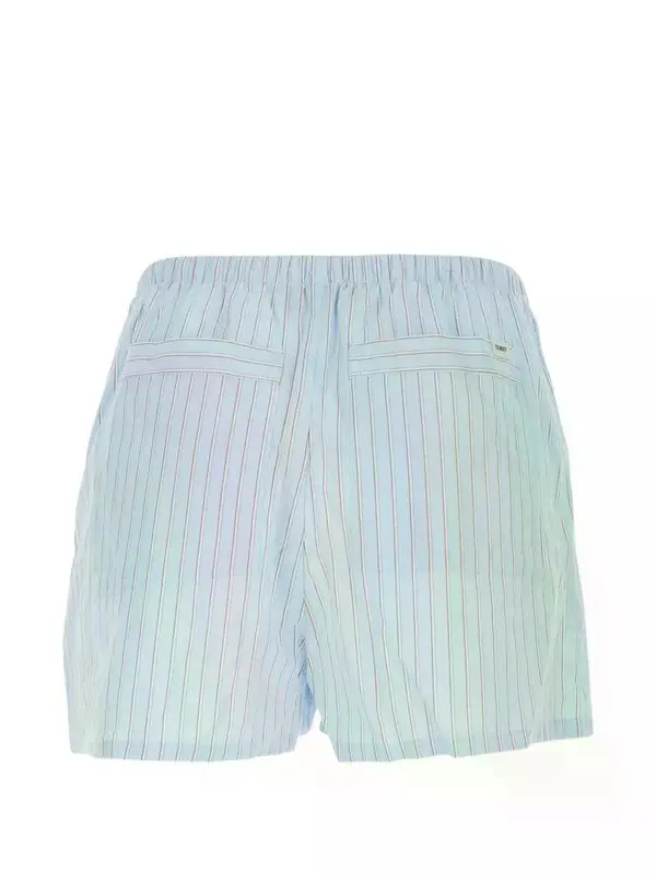 DUNST Striped Drawstring Shorts - Blue