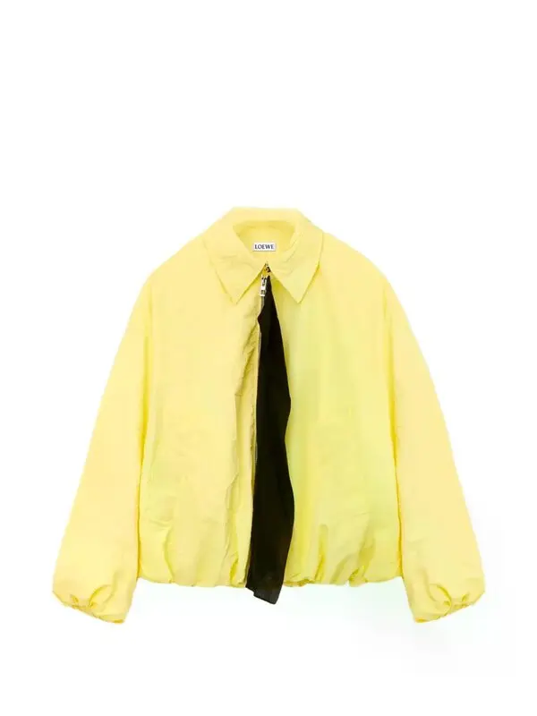 Loewe Crinkled-finish Jacket With Scarf Detail - Yellow