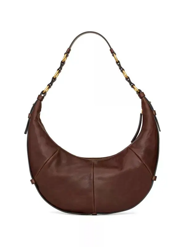 Saint Laurent Saharienne Leather Shoulder Bag - Brown