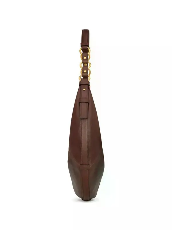 Saint Laurent Saharienne Leather Shoulder Bag - Brown