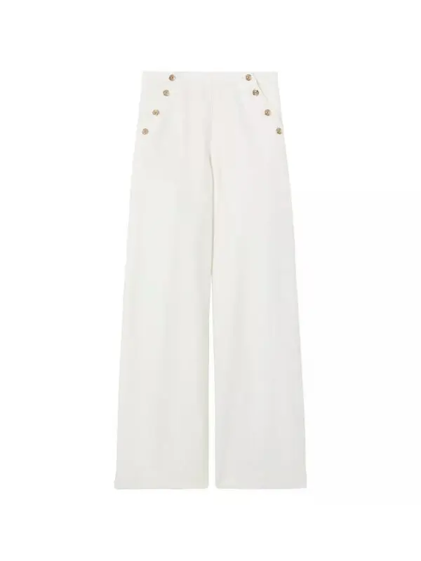 Claudie Pierlot Buttoned Straight-leg Jeans - White
