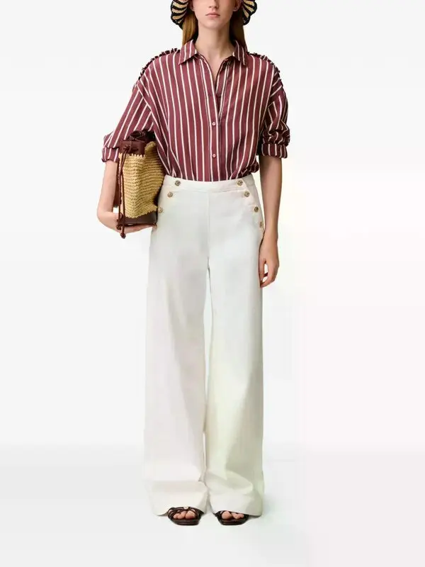 Claudie Pierlot Buttoned Straight-leg Jeans - White