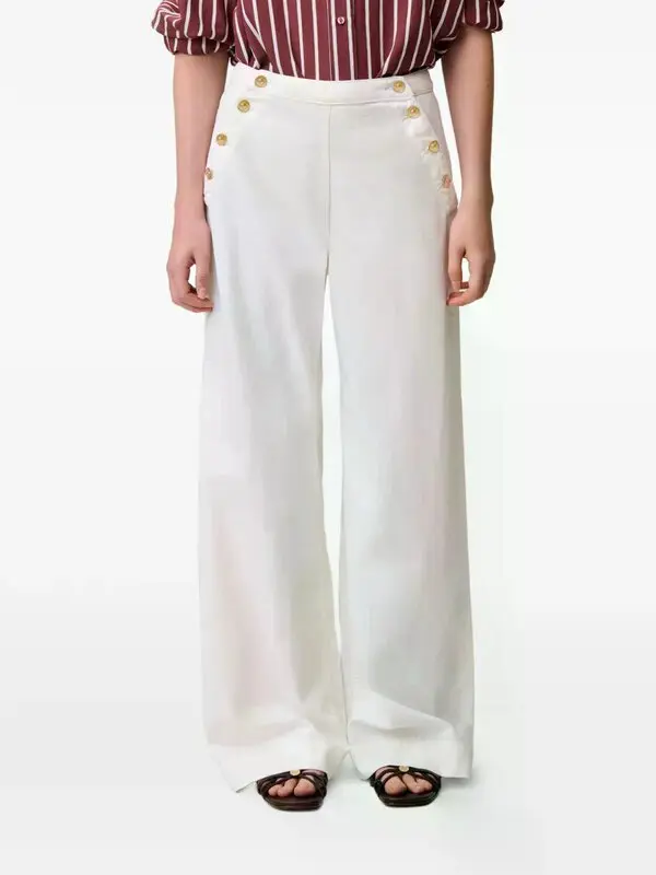Claudie Pierlot Buttoned Straight-leg Jeans - White