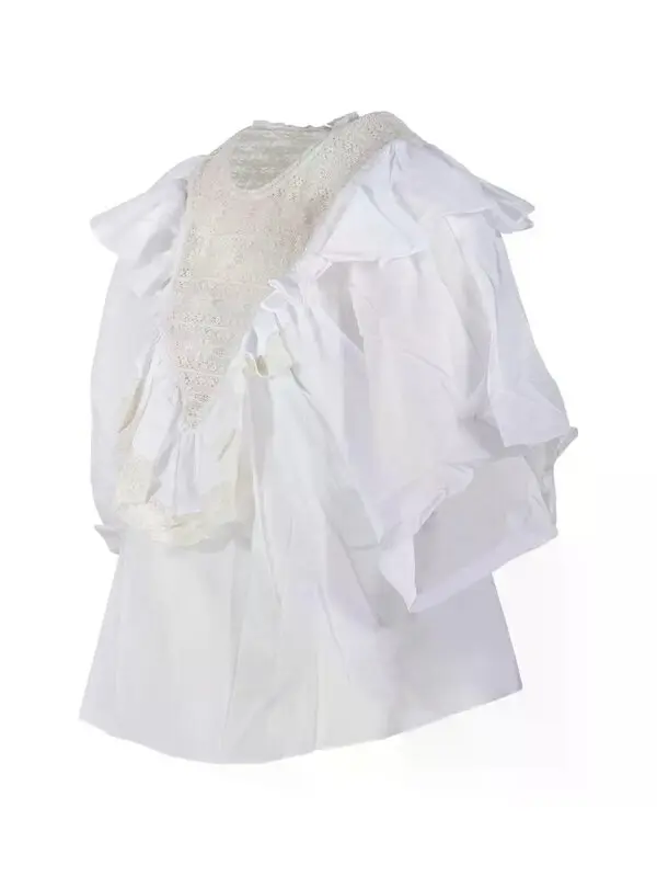 Antik Batik Dolly Ruffled Lace-panel Blouse