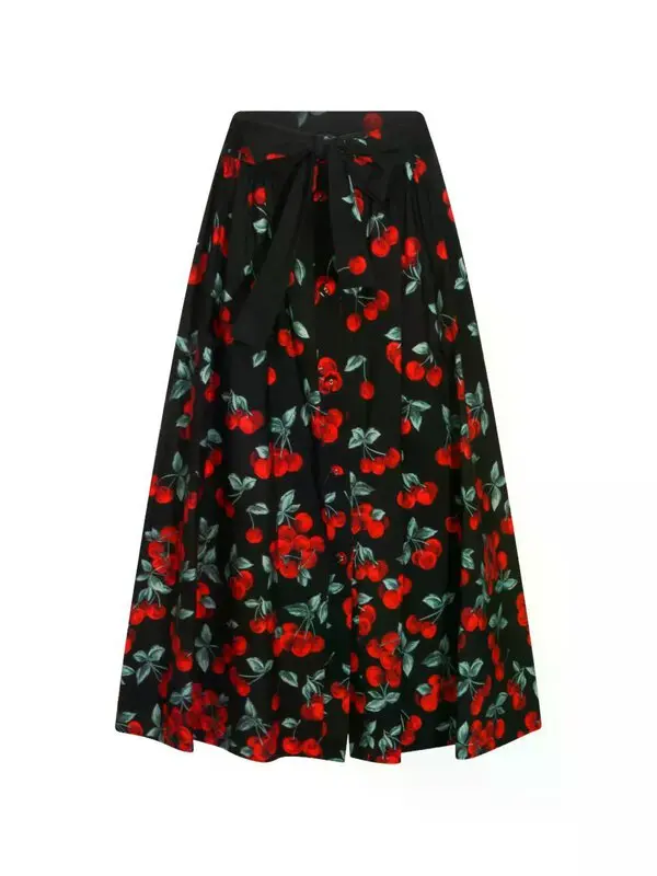 TWINSET Cherry-print Midi Skirt - Black