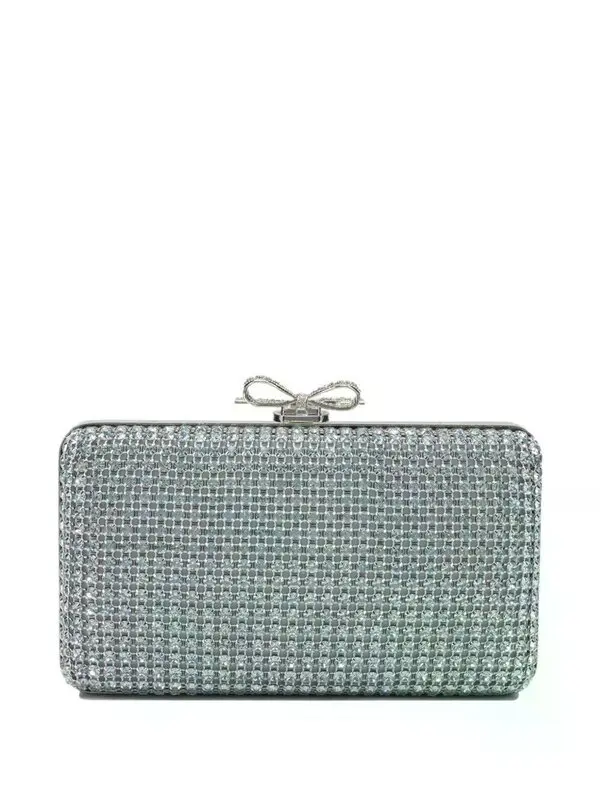 SELF-PORTRAIT Crystal-embellished Clutch - Silver