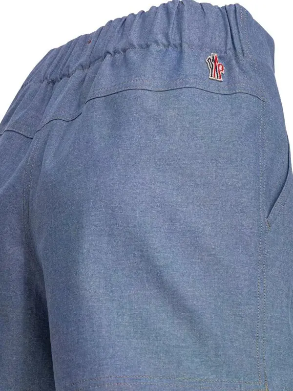 Moncler Pleated High-waisted Shorts - Blue