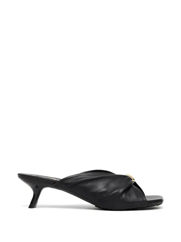 Loewe Heeled Leather Sandals - Black