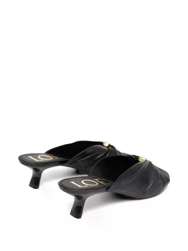 Loewe Heeled Leather Sandals - Black