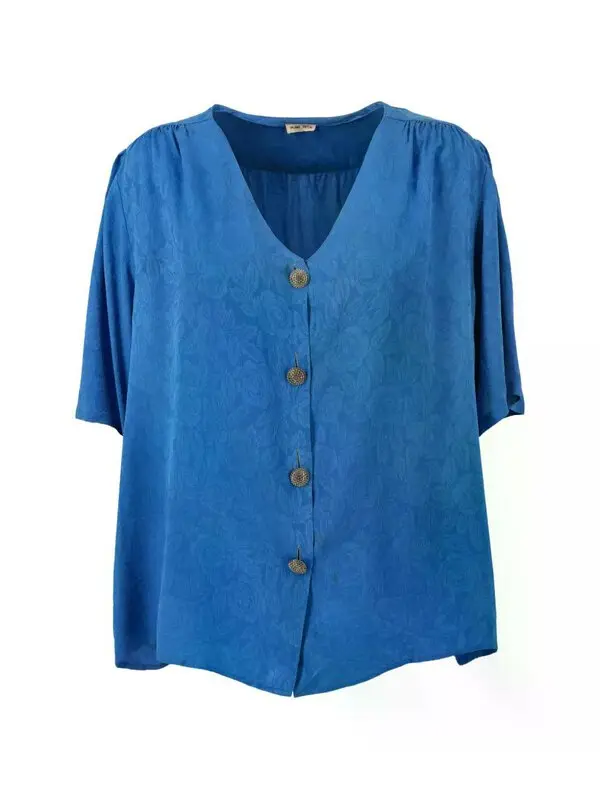 Vintage V-neck Floral Blouse