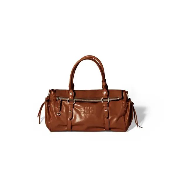 Miu Miu Shiny Leather Handbag - Palisander