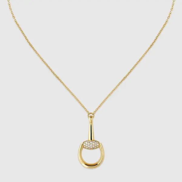 Gucci Horsebit Diamond 18k Pendant Necklace - Yellow Gold