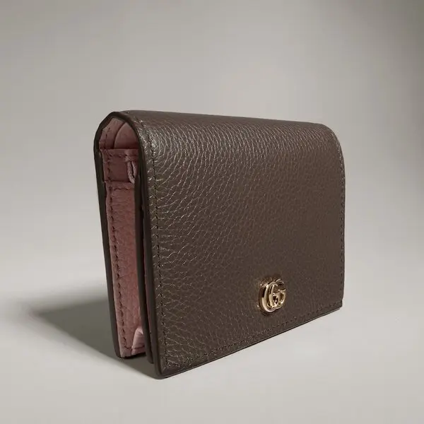Gucci Bi-color Gg Marmont Small Wallet Leather - Brown