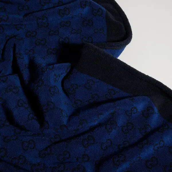 Gucci Gg Cotton Terrycloth Beach Blanket - Blue