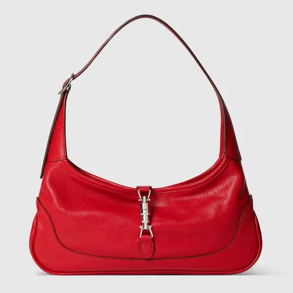 Gucci Jackie Slim Medium Leather Shoulder Bag - Red