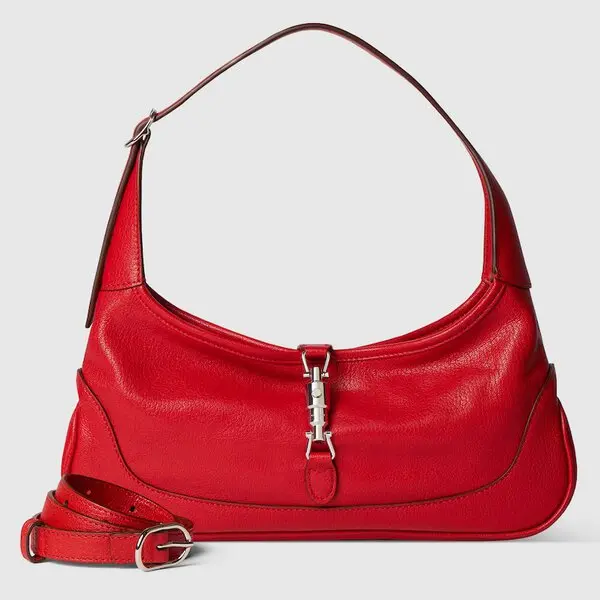 Gucci Jackie Slim Shoulder Bag In Leather - Red