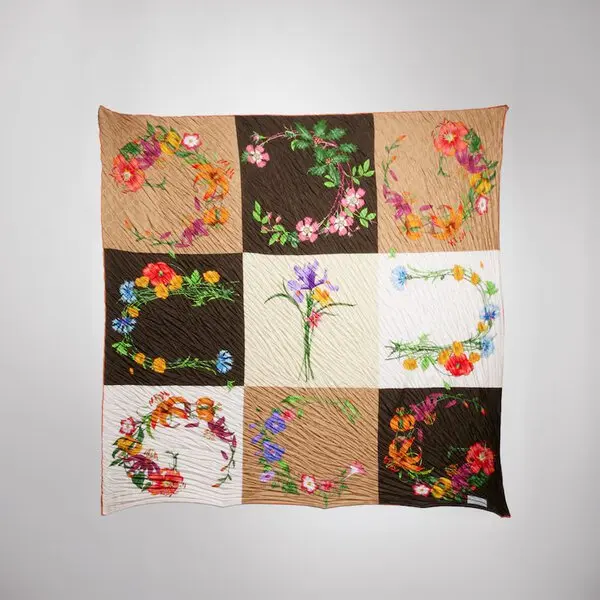 Gucci Printed Silk Shawl - Brown