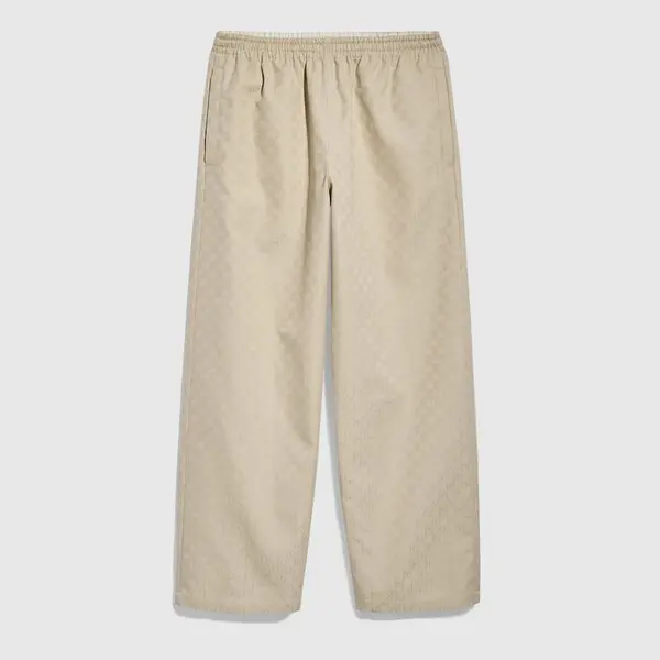Gucci Gg Cotton Canvas Pants - Beige