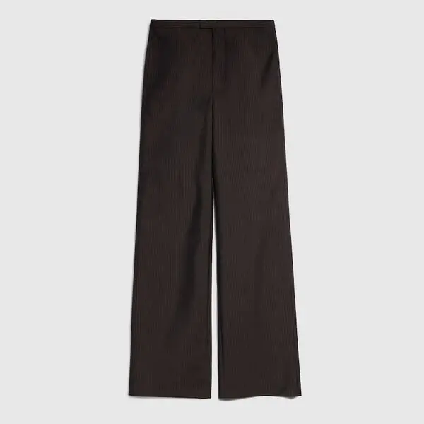 Gucci Pinstripe Wool Mohair Pants - Brown