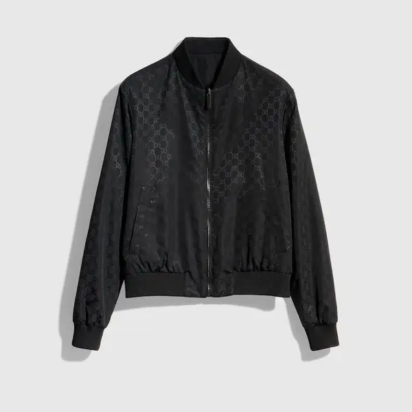 Gucci Reversible Light Silk Faille Zip Jacket - Black