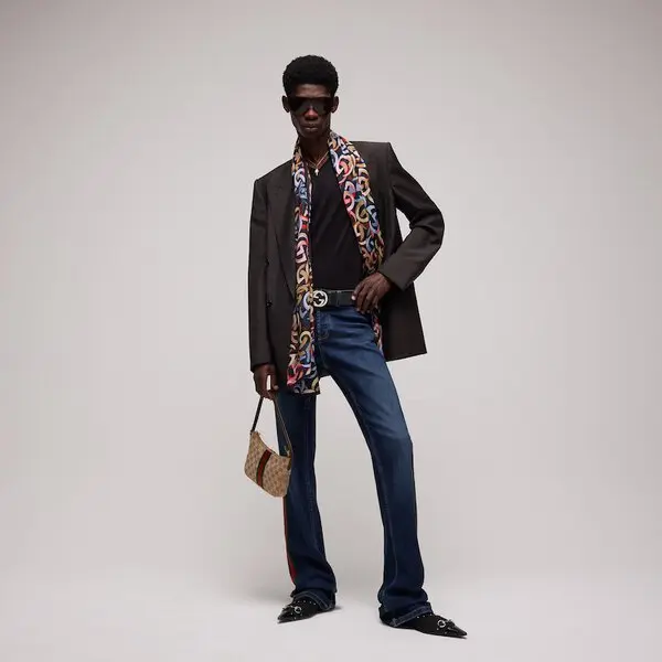 Gucci Double G Cotton Silk Jacquard Stole