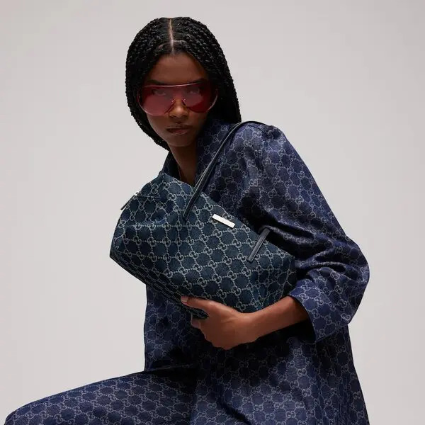 Gucci Medium Boston Bag Fabric - Blue