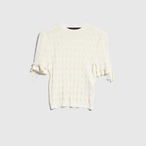 Gucci Braided Cotton Blend Top - White