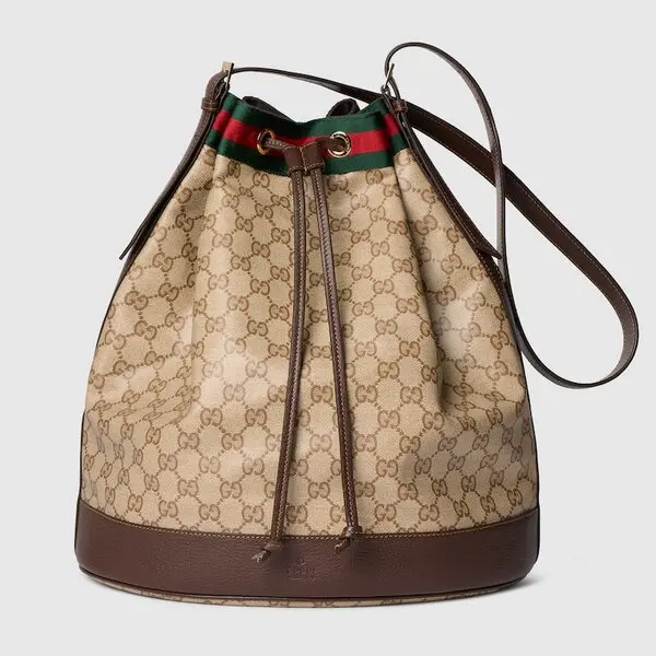 Gucci Large Bucket Bag Gg Canvas - Beige