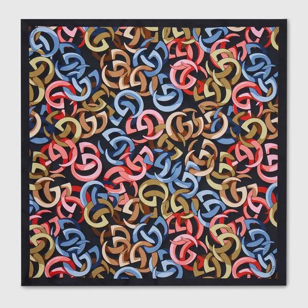 Gucci Printed Silk Pocket Square