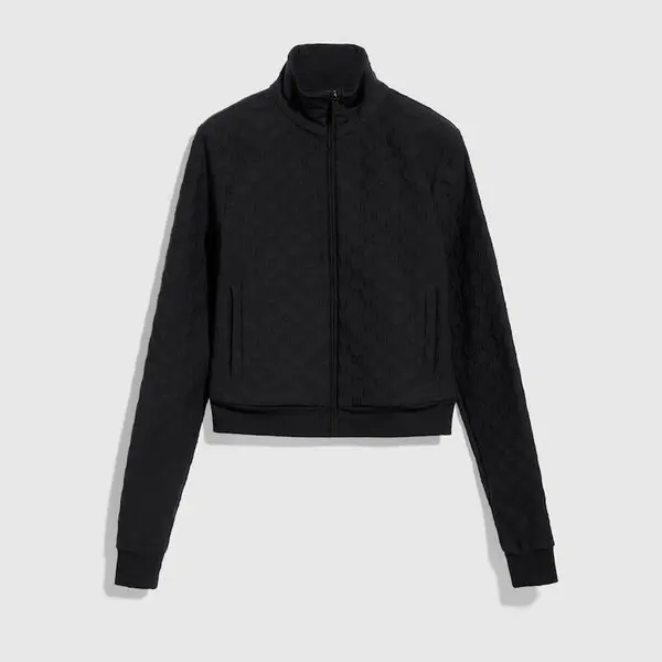 Gucci Gg Jersey Jacquard Zip Jacket - Black