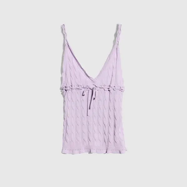Gucci Braided Cotton Blend Top - Pink