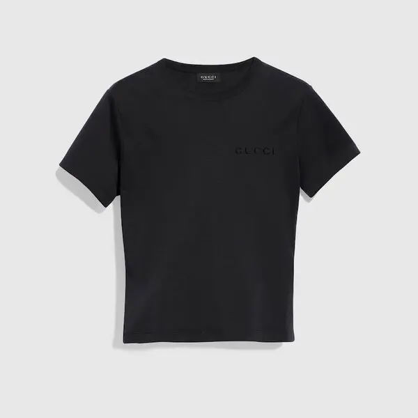 Gucci Cotton Jersey T-shirt With Embroidery Ready-to-wear - Black