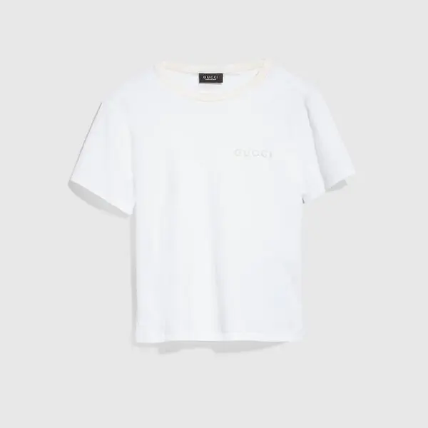 Gucci Cotton Jersey T-shirt With Embroidery Ready-to-wear - White