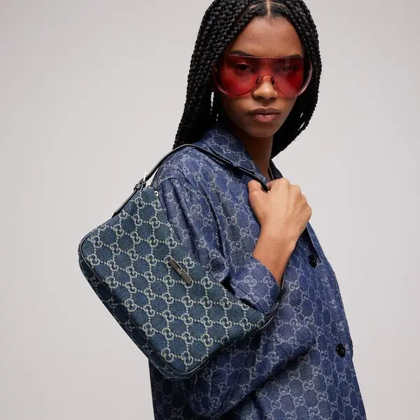 Gucci Lady Lunetta Small Shoulder Bag - Blue