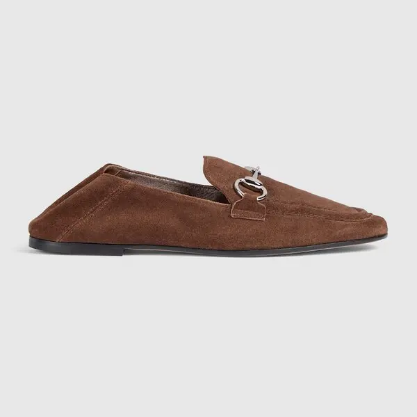 Gucci Suede Loafer With Horsebit - Brown