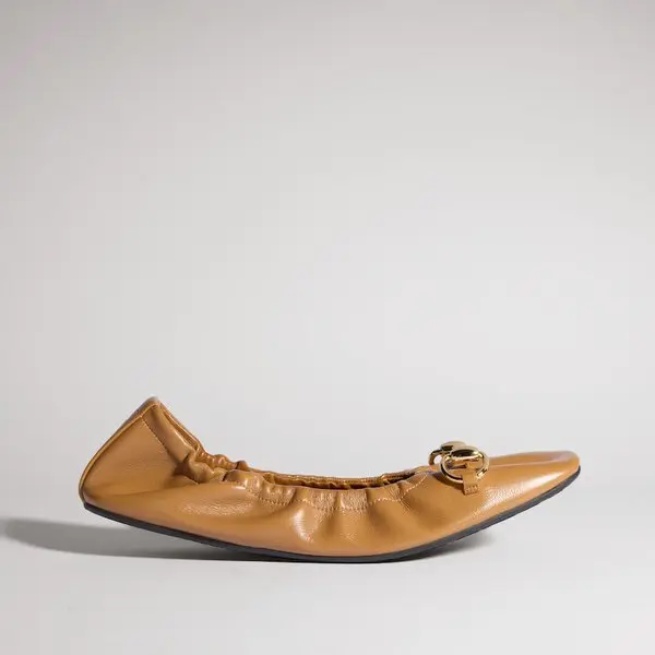 Gucci Prima Ballet Flat Leather - Brown