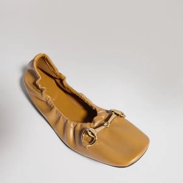 Gucci Prima Ballet Flat Leather - Brown