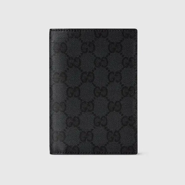 Gucci Gg Passport Case Original Gg Fabric - Black