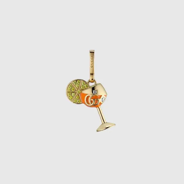 Gucci Cocktail Motif Charm - Gold-toned Metal