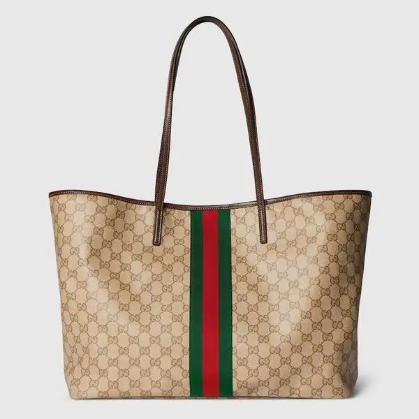 Gucci Tribeca Large Tote Bag Gg Canvas - Beige