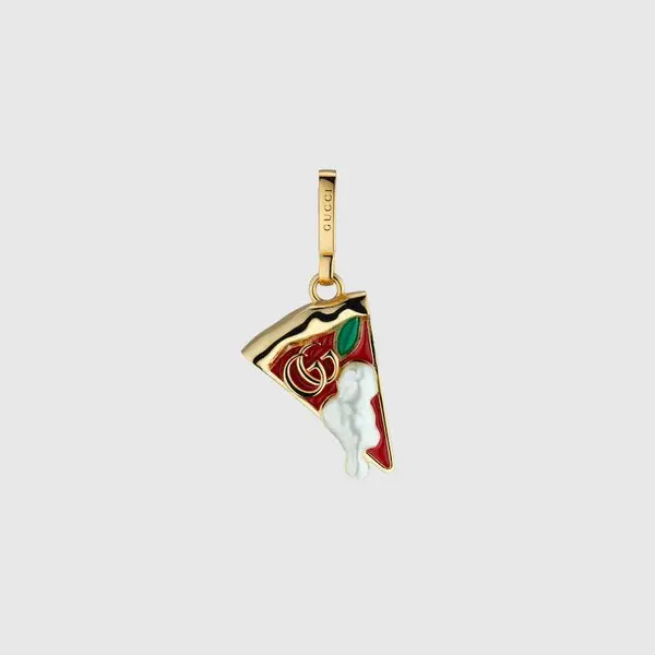 Gucci Pizza Motif Charm - Gold-toned Metal